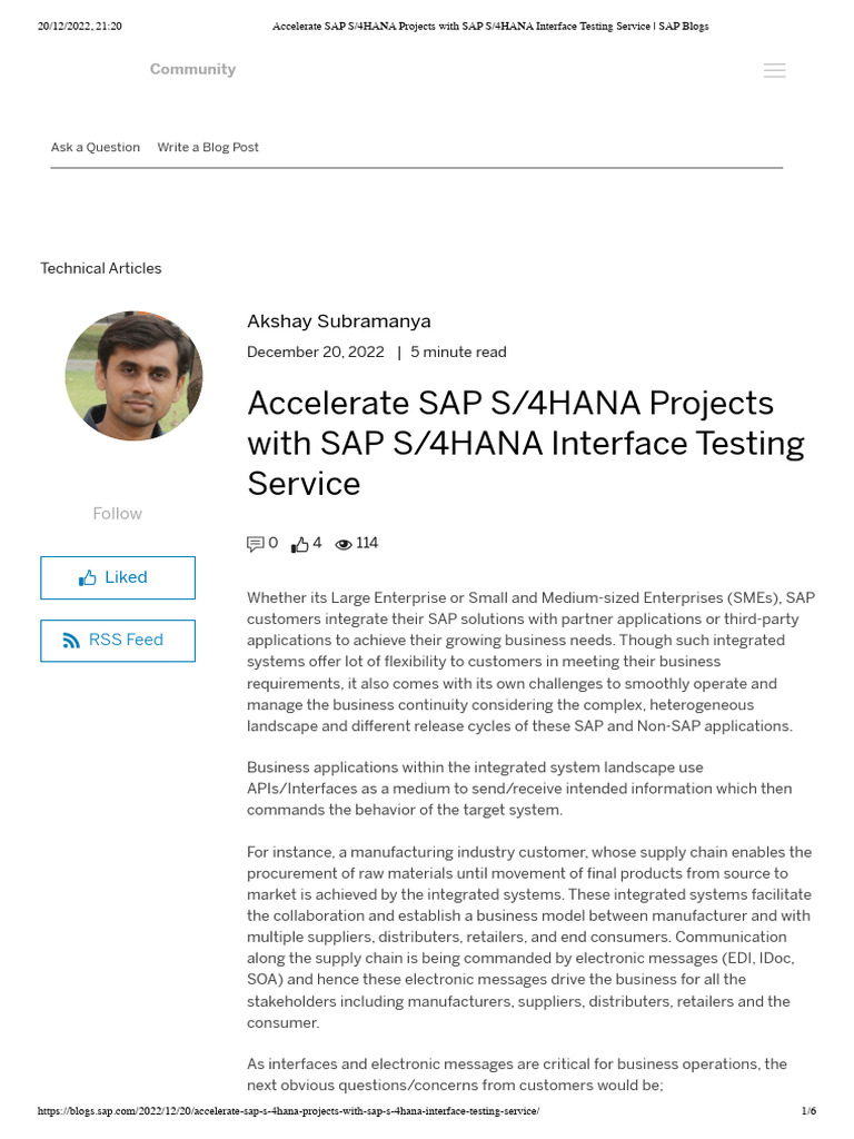 SAP S/4HANA Interface Testing Service | PDF | Cloud Computing ...