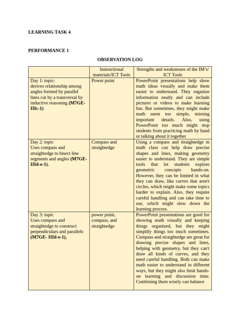 Learning Task 4 | PDF | Educational Technology | Learning