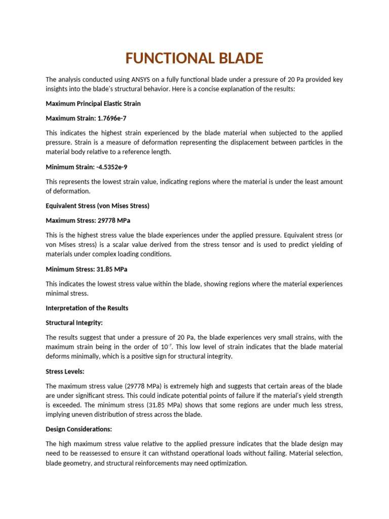 Turbine Blade Analysis | PDF | Deformation (Engineering) | Stress ...