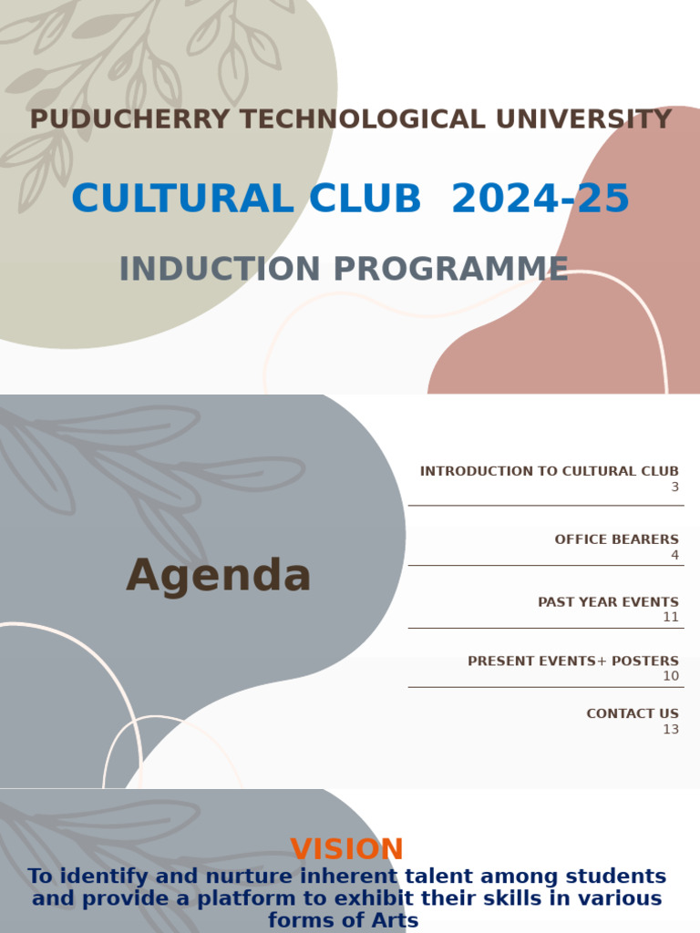 PTU Cultural Club Induction 2024 | PDF