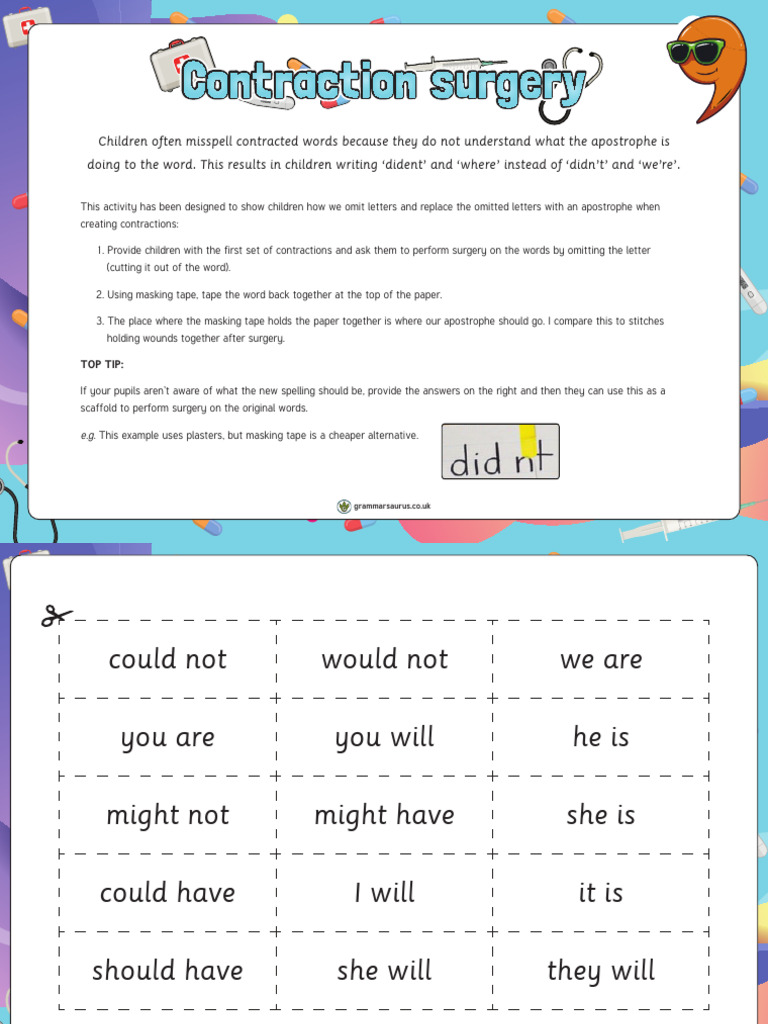 Contractions Surgery for Kids | PDF