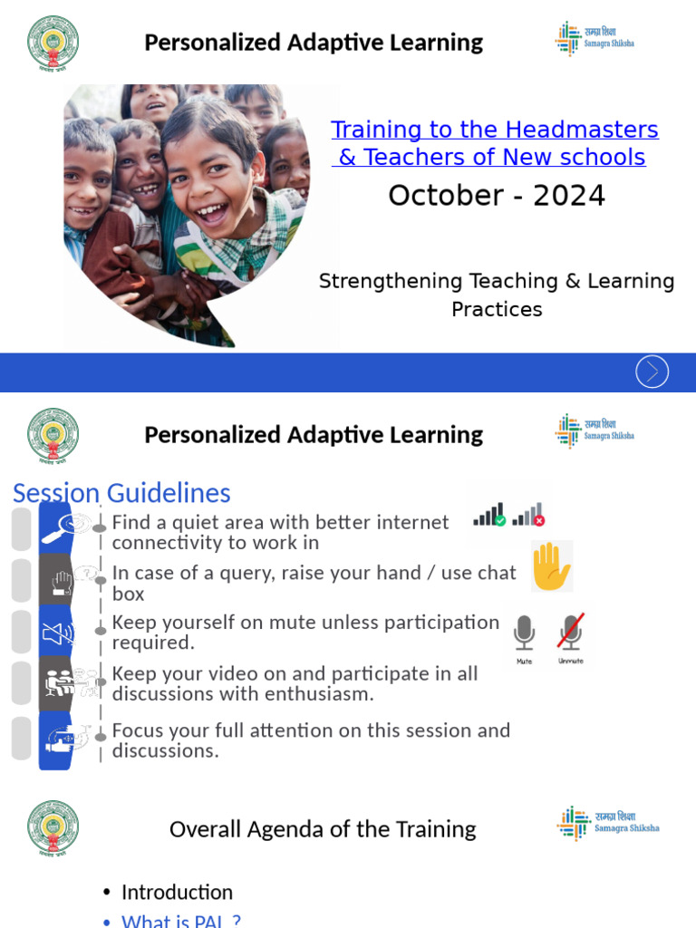 PAL Training for Headmasters & Teachers | PDF | Teachers | Learning