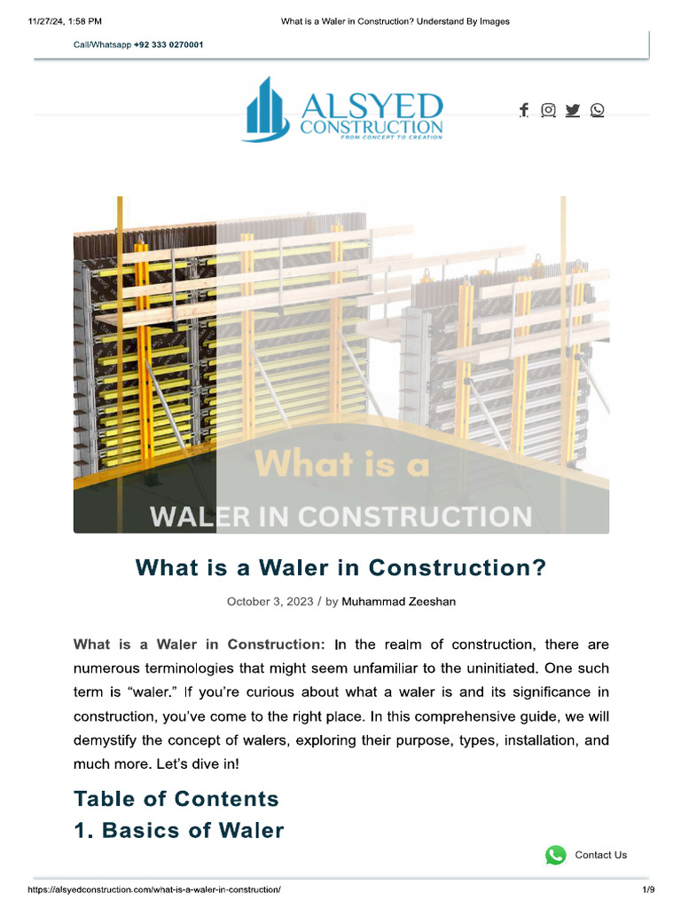 Waler Construction | PDF