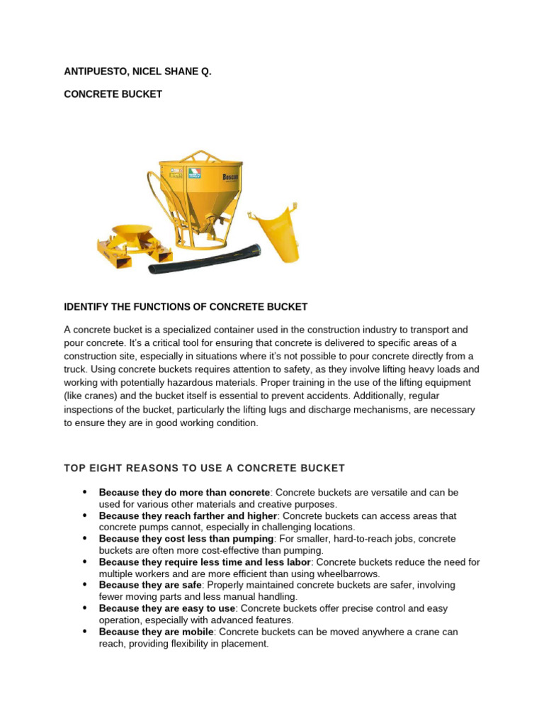 Concrete Bucket | PDF