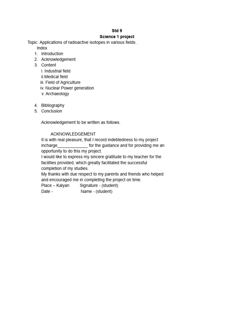 STD 9 Science 1 Project | PDF