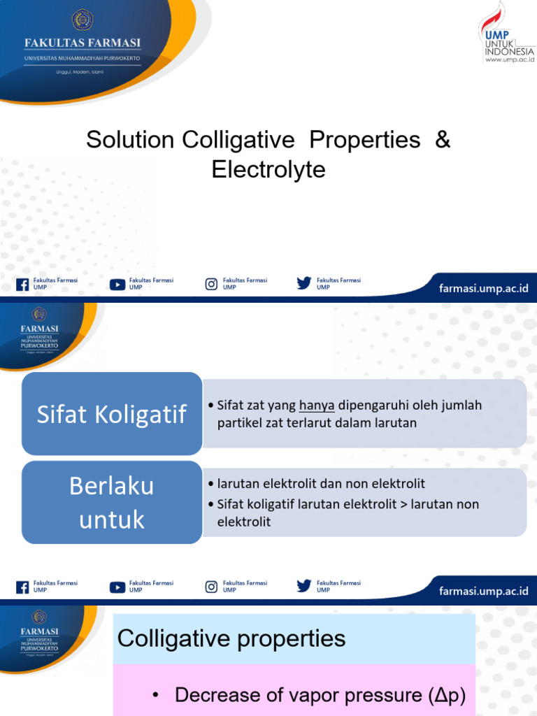 Solution Colligative Properties Electrolyte | PDF