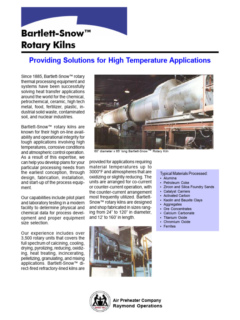 PB1401 Bartlett-Snow Rotary Kiln | PDF | Aluminium Oxide | Chemistry