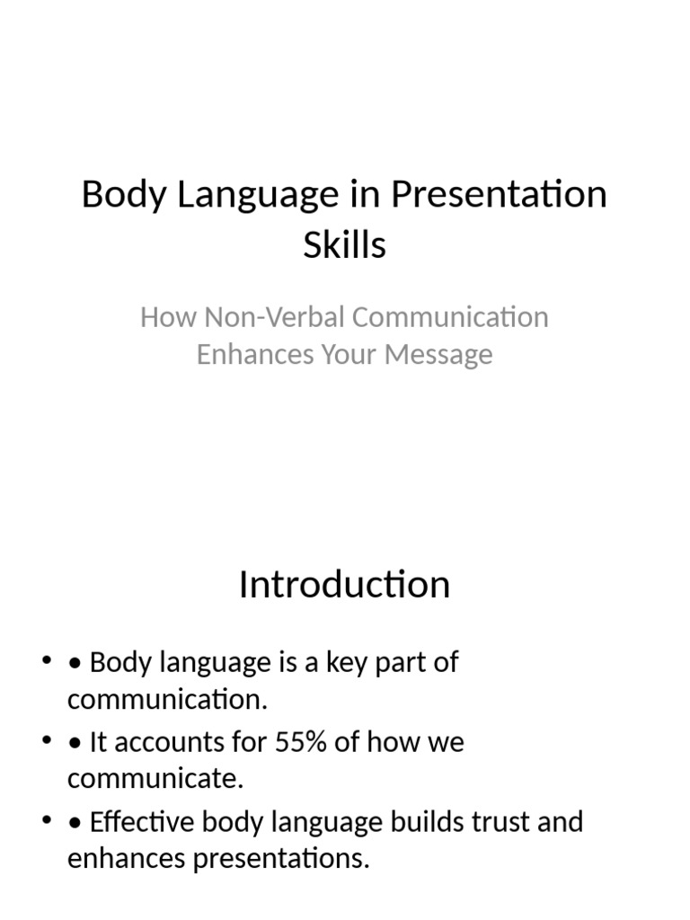 Body Language Presentation | PDF