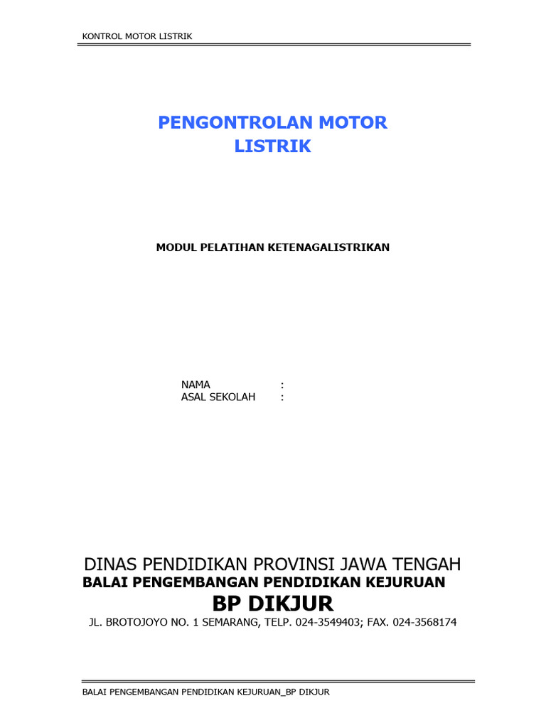 Kontrol Motor Dasar Pra Uji | PDF