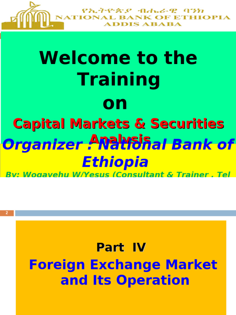 Forex Market & Its Operation-NBE-trainees-TueA | PDF | Foreign Exchange ...