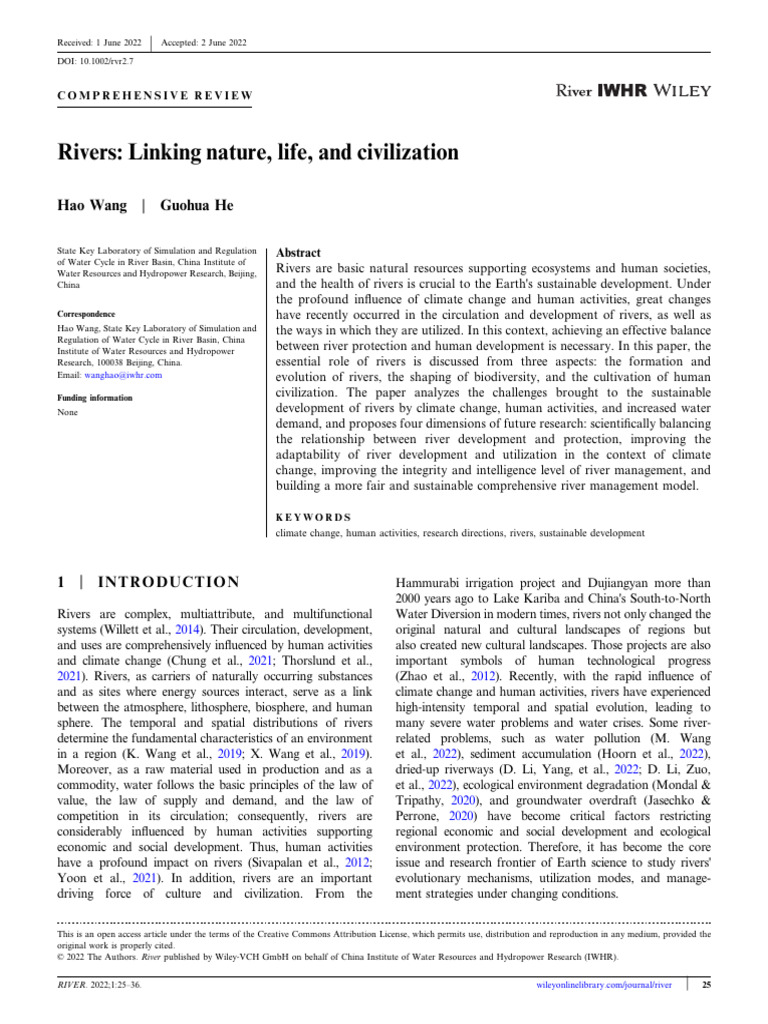 Rivers Linking Nature Life and Civilization | PDF | Erosion | River