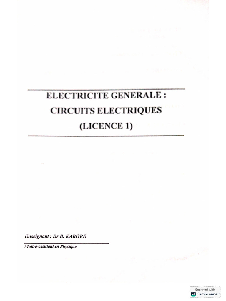 Électricité Général 1 | PDF