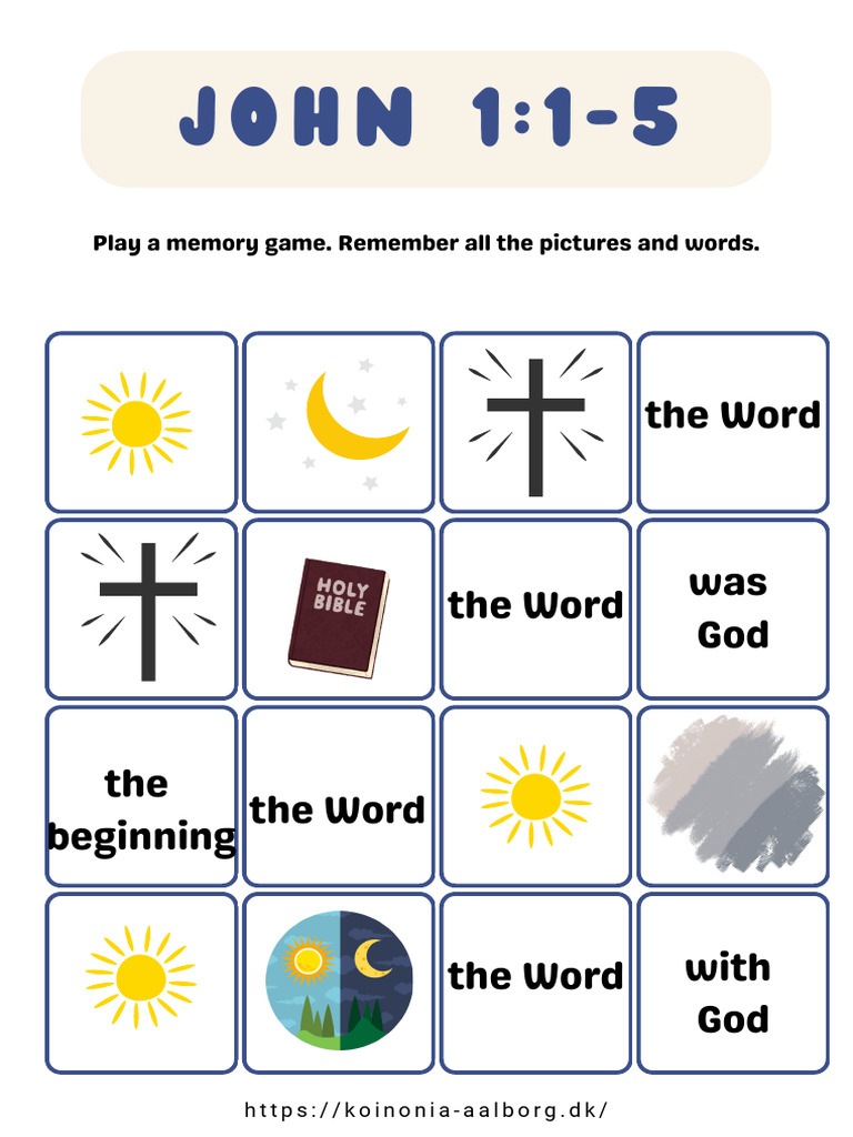 Memory Game John 11-5 | PDF | Comparative Mythology | Hebrew Words And ...