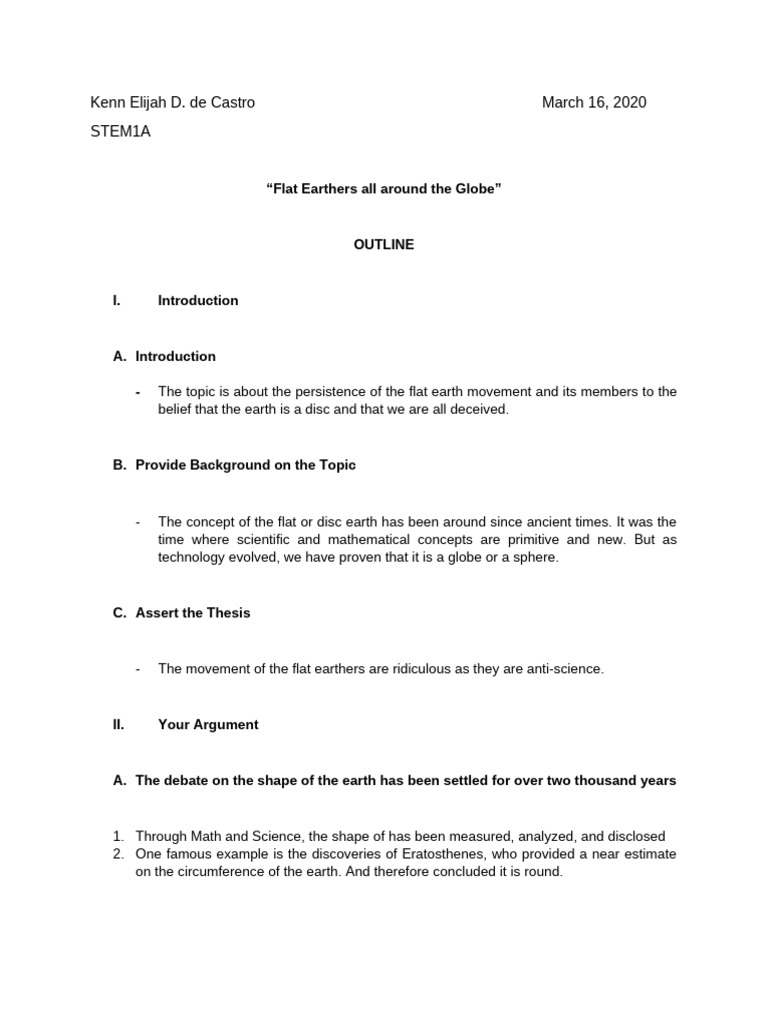 De Castro Kenn Position Outline | PDF | Space | Science