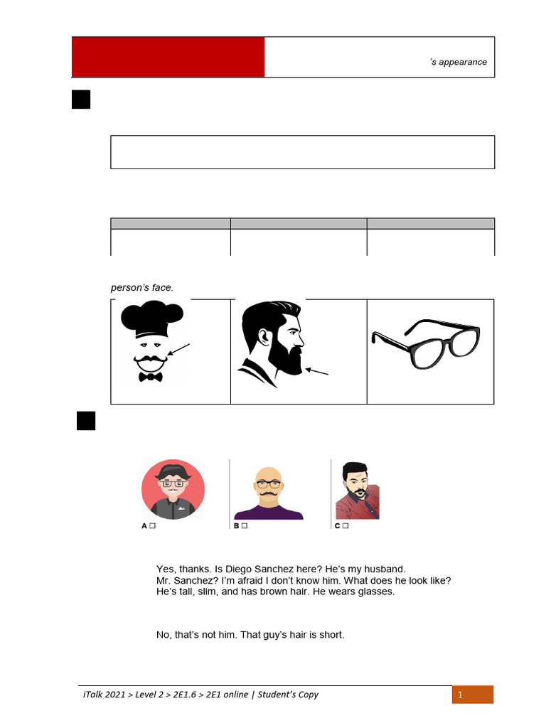 Vocabulary: Describing People | PDF | Linguistics