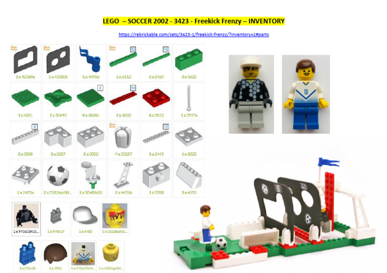 LEGO - SOCCER 2002 - 3423 - Freekick Frenzy - INVENTORY | PDF