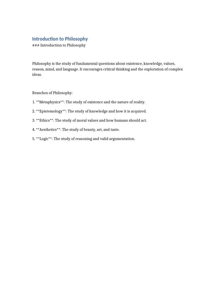 Introduction To Philosophy | PDF