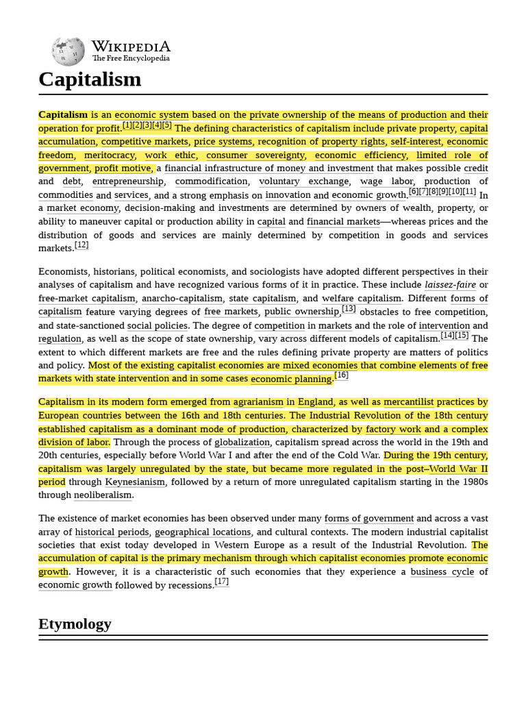 Capitalism | PDF | Capitalism | Supply And Demand