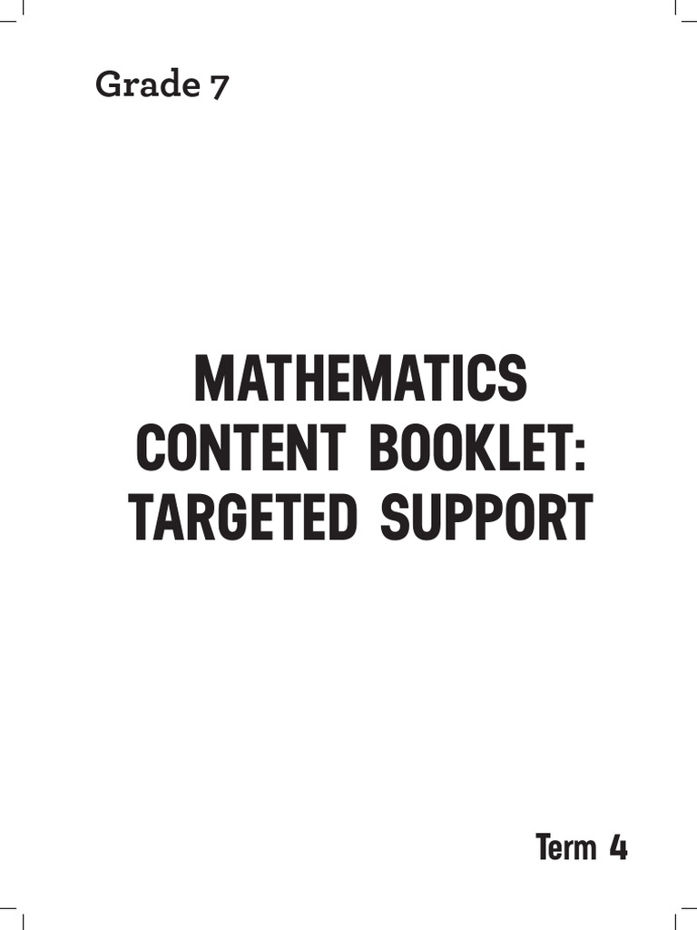 GR 7 Term 4 2019 Maths Content Book | PDF | Numbers | Mathematics