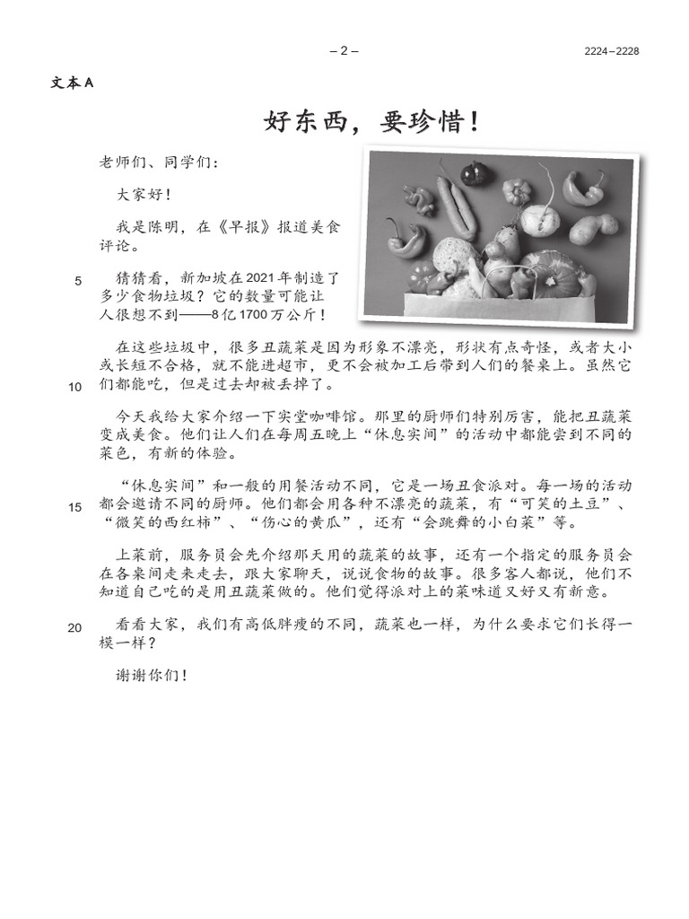 Chinese B Paper 2 Reading Comprehension Text Booklet SL | PDF