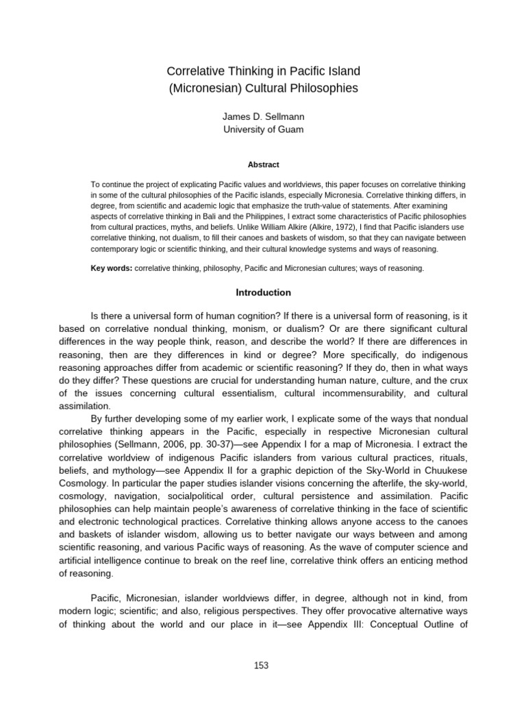 太平洋岛屿（密克罗尼西亚）文化哲学中的关联思维 | PDF | Monism | Metaphysics