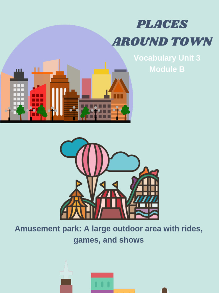 Places Around Town Vocabulary | PDF