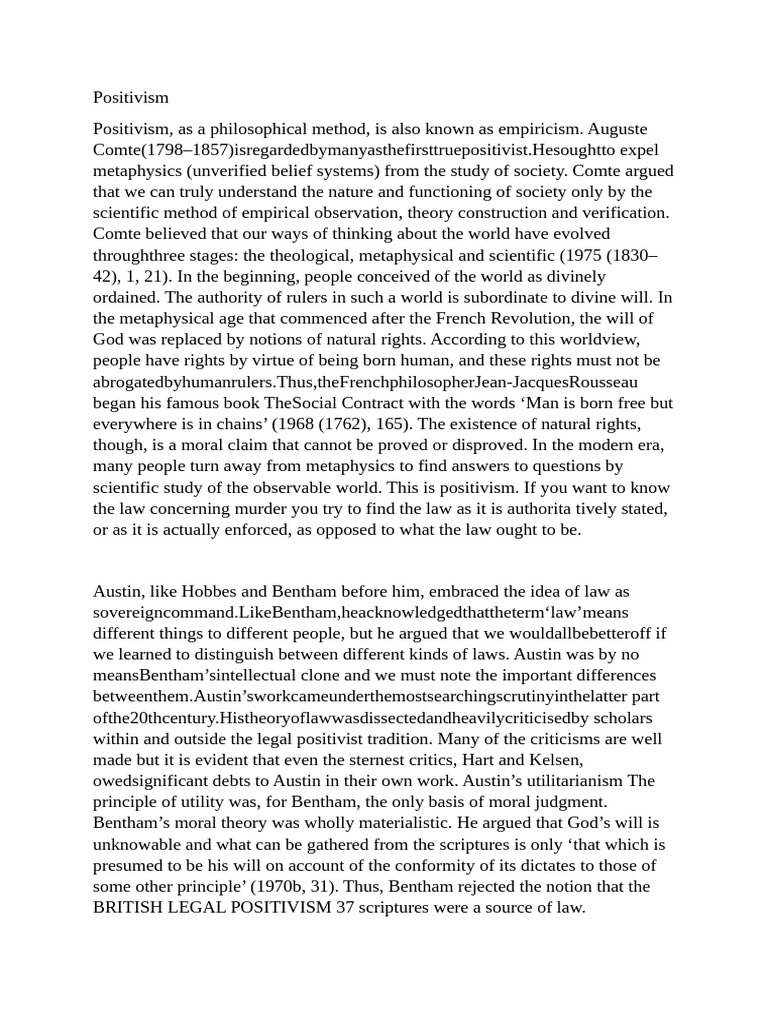 Understanding Positivism in Law | PDF | Utilitarianism | Positivism