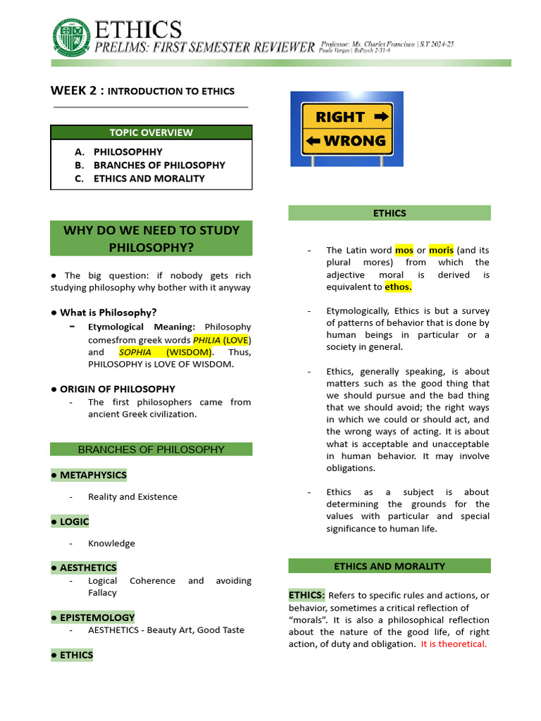 Ethics Prelim-Reviewer | PDF | Morality