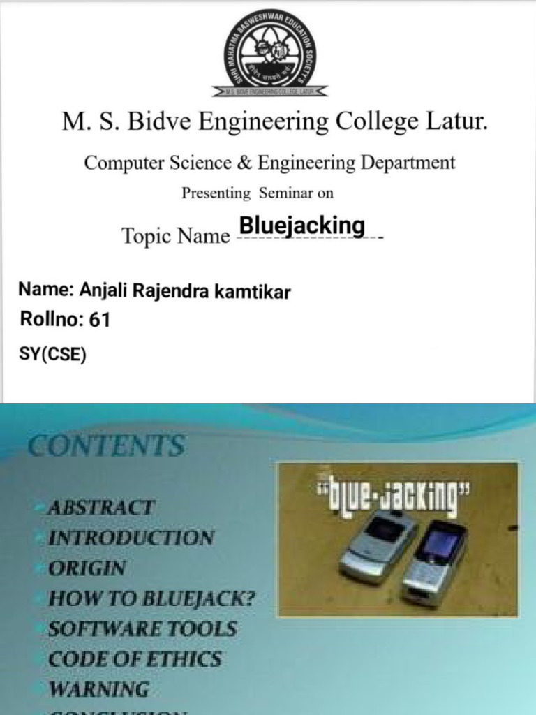 bluejacking ........ppt | PDF | Bluetooth | Service Industries