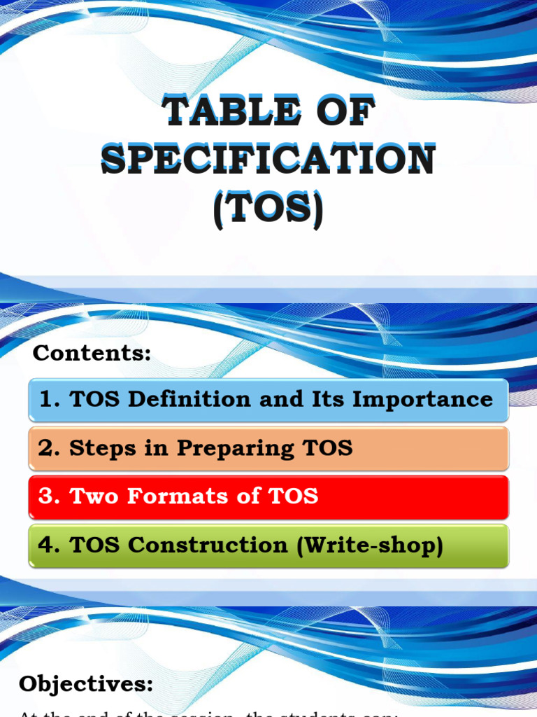 Table of Specification | PDF | Specification (Technical Standard ...