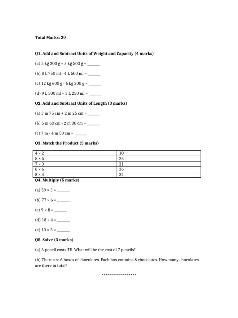 Class 2nd Mathematics (UT-II) | PDF