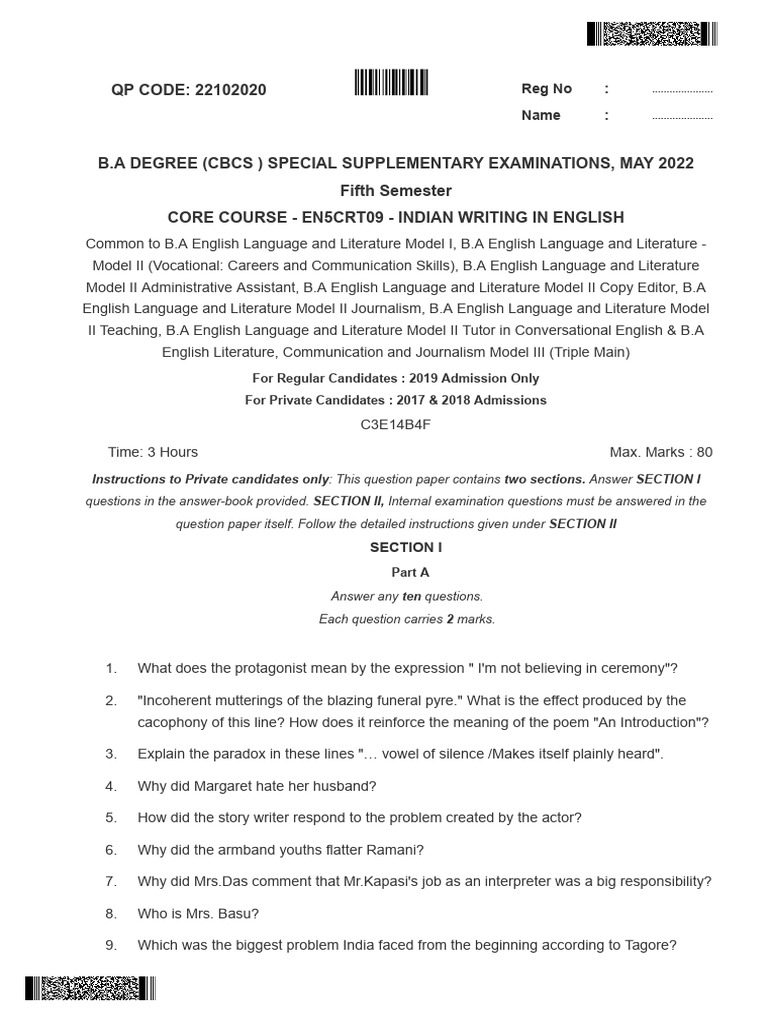 QP CODE: 22102020: Reg No: Name | PDF