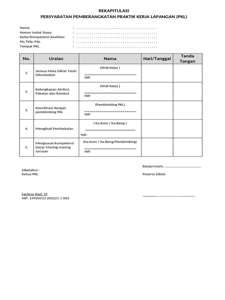 Form Rekapitulasi Siswa | PDF
