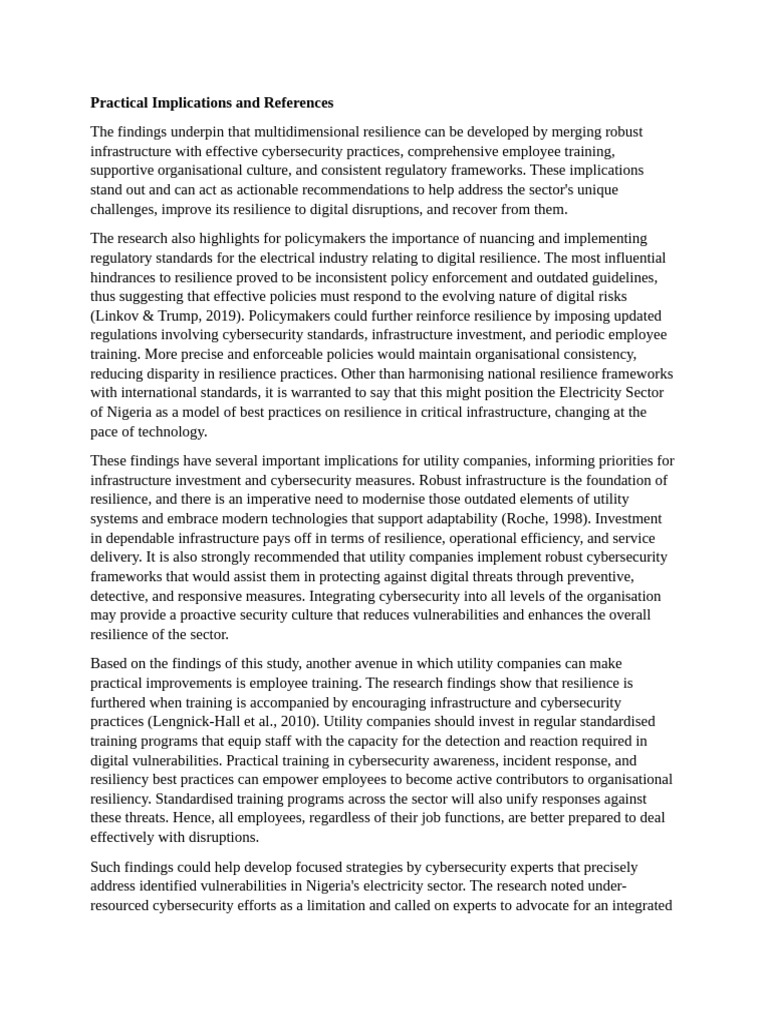 Practical Implications and References | PDF | Climate Resilience ...