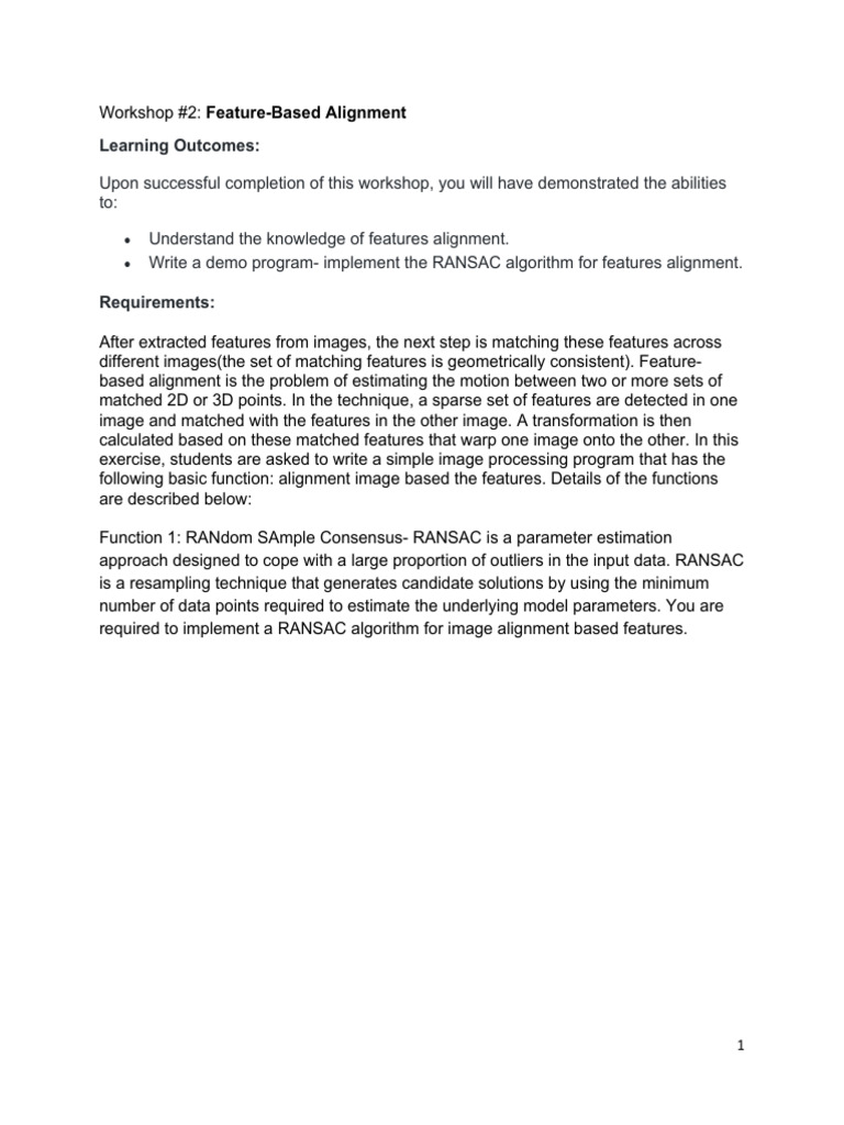 Feature Alignment Workshop | PDF