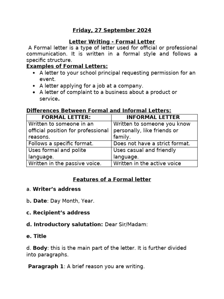 Formal Letter | PDF