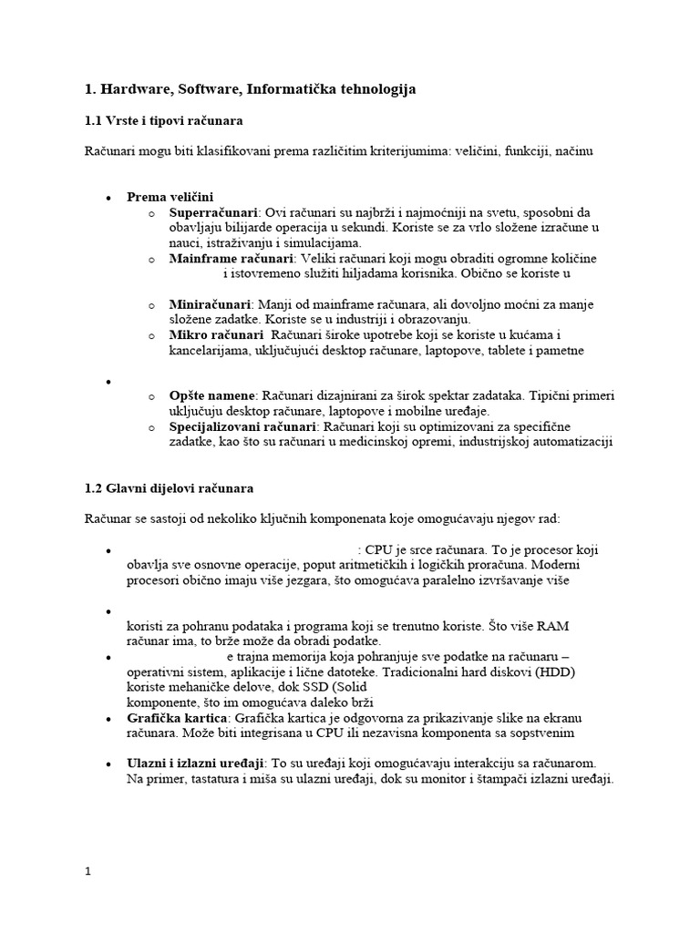 1 Osnove PC Računala I Windows Skripta | PDF