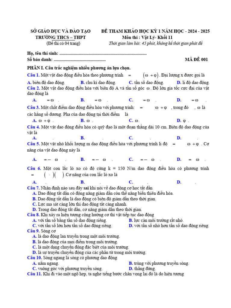 1. (VL11) - CK1 - (Đề 1) | PDF