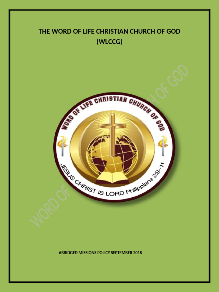 The Word of Life Christian Church of God Abridged Mission | PDF ...