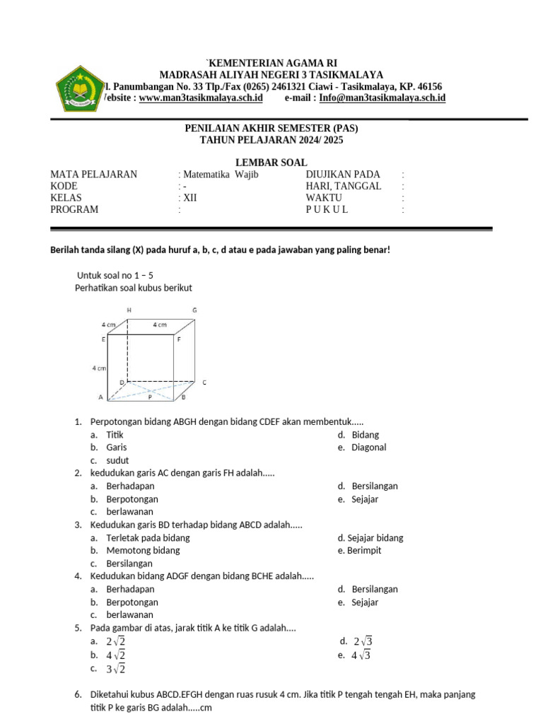 Pas 1 Matwa Xii | PDF