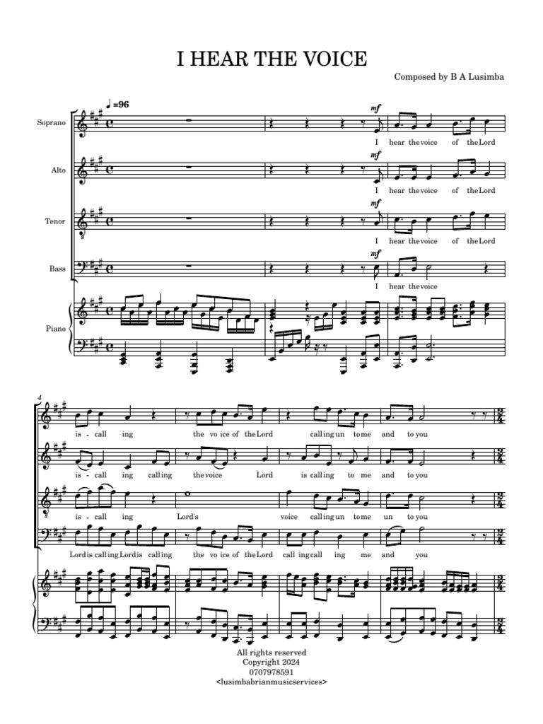 I Hear The Voice | PDF | Vocal Music | Singing