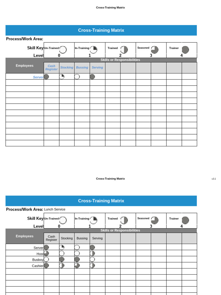 Cross Training Matrix | PDF
