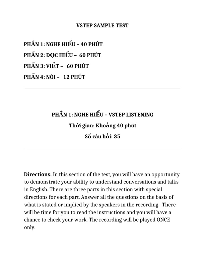 Vstep Sample Test | PDF | Life | Climate Change