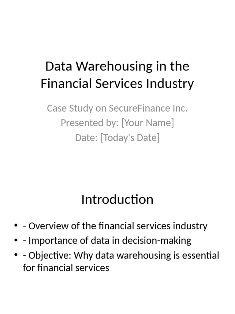 Data Warehousing Case Study | PDF | Data Warehouse | Data