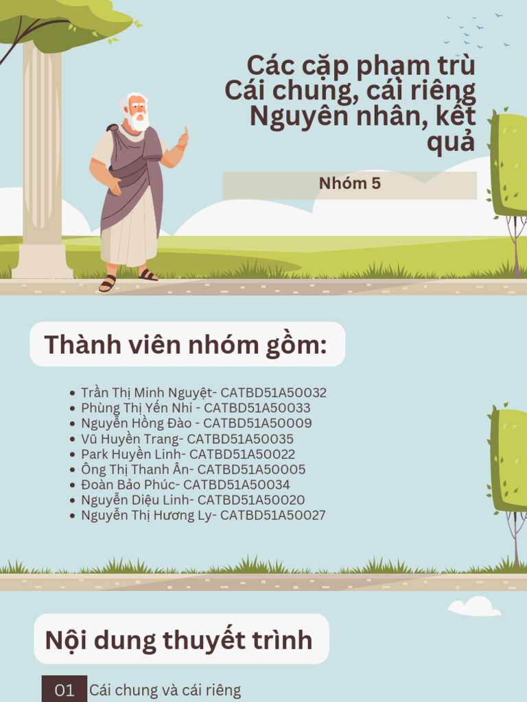 Nhóm 5 Cái chung- cái riêng; Nguyên nhân- kết quả | PDF
