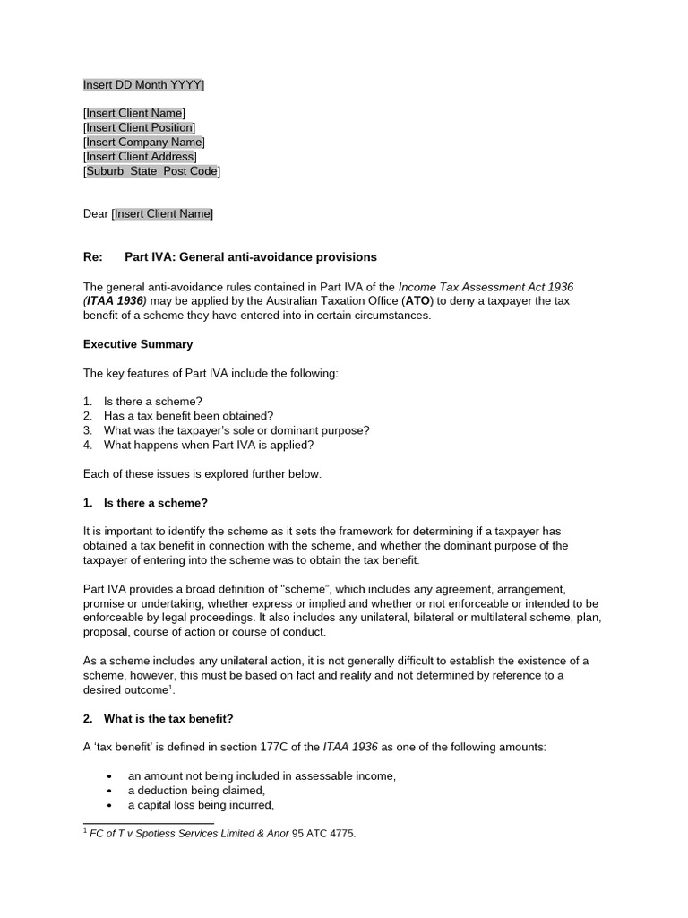 2023 Part-Iva-General-Anti-Avoidance-Provisions-Client-Letter | PDF ...