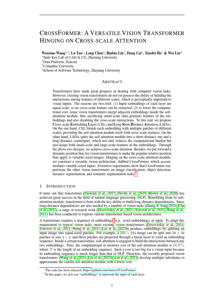 Cross Former | PDF | Image Segmentation | Visual Perception