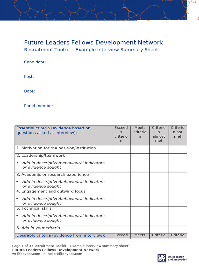 Future Leaders Fellows Interview Toolkit | PDF | Psychology | Social Psychology