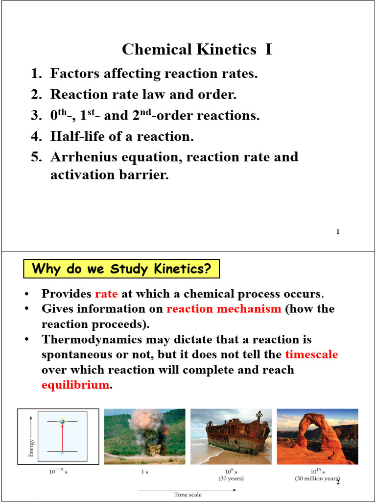 CHEM2008-Chemical Kinetics I | PDF | Reaction Rate | Chemical Kinetics