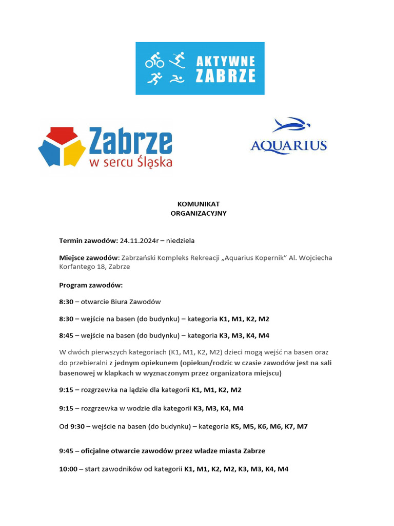 Komunikat Organizacyjny PPZ 2024 | PDF